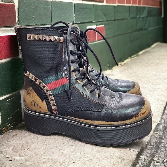 Steve Madden | Shoes | Steve Madden Burner Black Multi Leather Lace Up ...